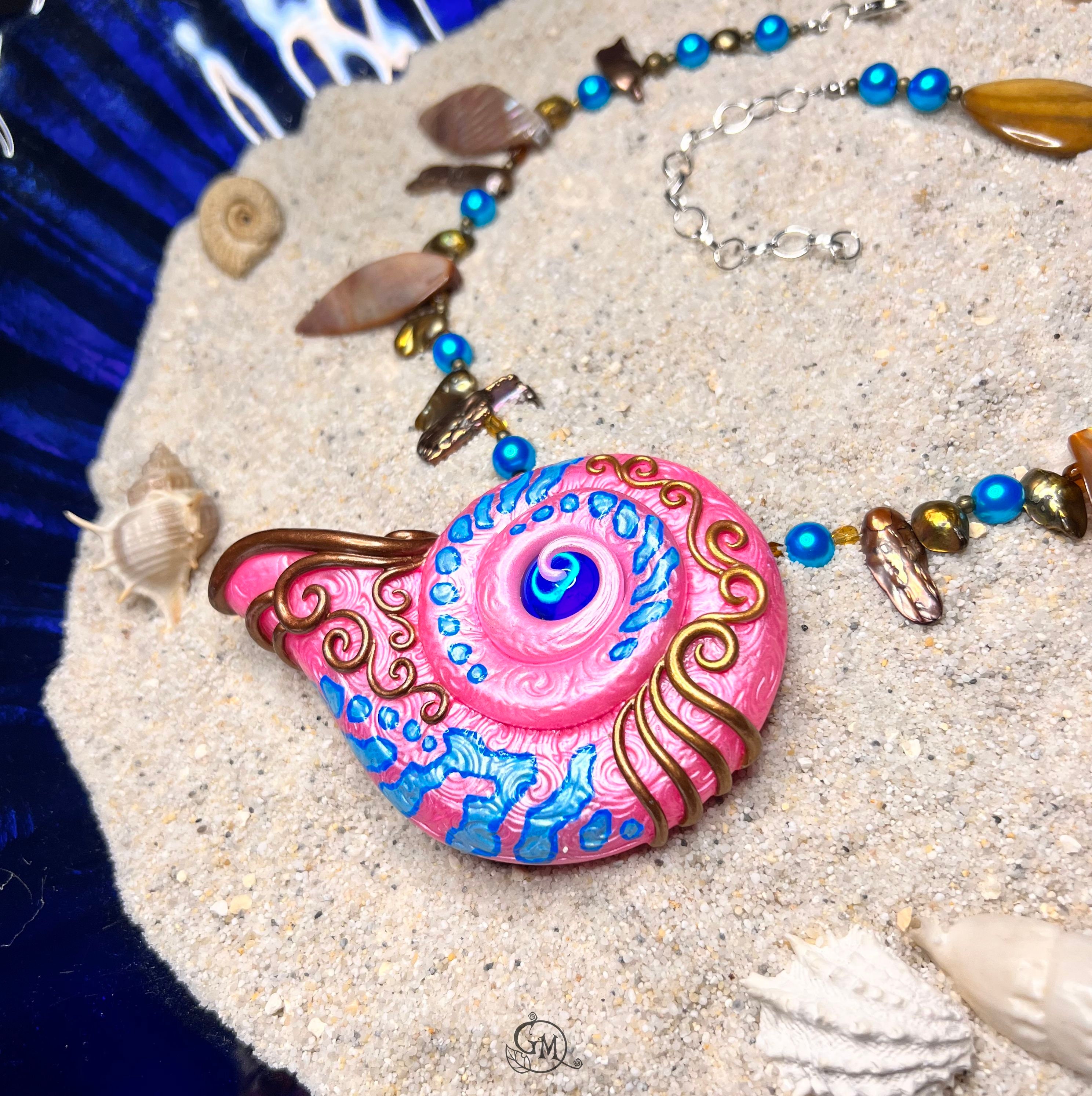 Rose Reef Princess' Shell - Unique Merfolk Necklace - Mermaid Jewelry ...