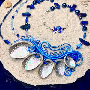 Sapphire Tide Abalone - Unique Merfolk Necklace With Real Abalone ...