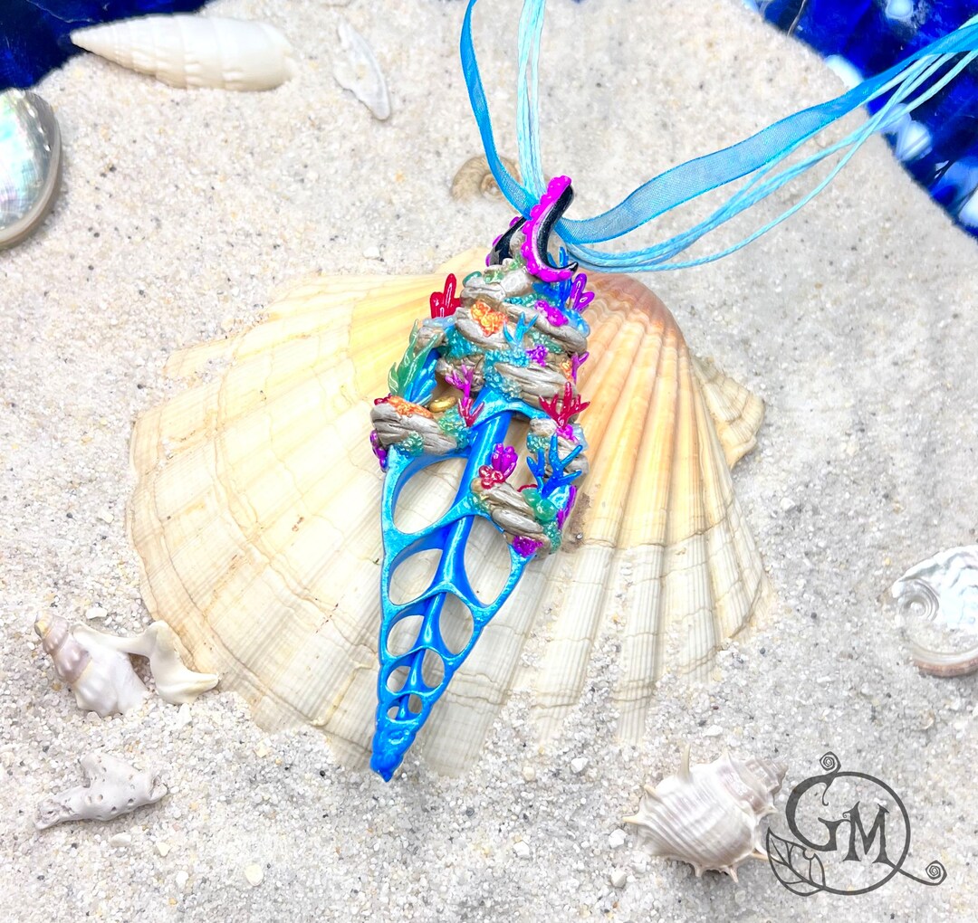 Nereid's Reef Amulet - Merfolk Necklace With Miniature Coral Reef ...