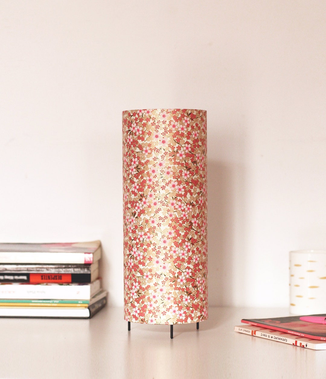Japanese Table Lamp, Lamp Pink Sakura Flowers, Pink Table Lamp, Sakura ...