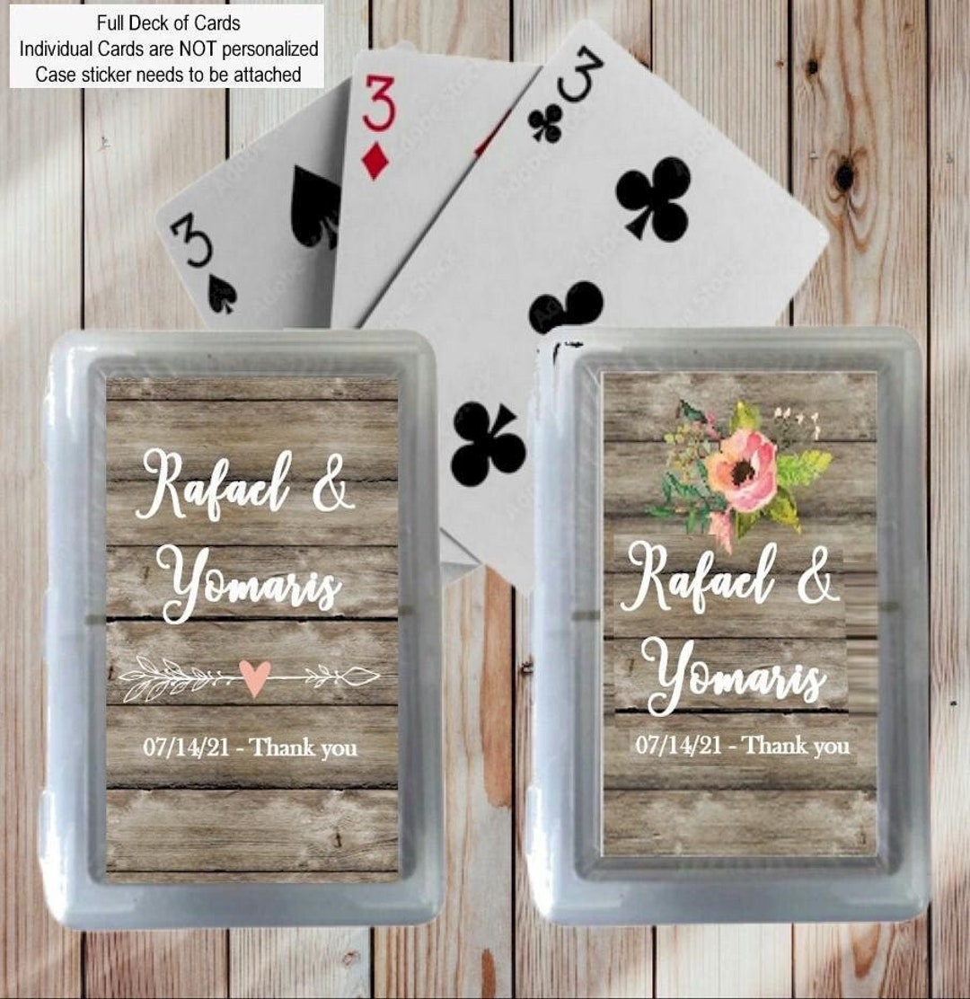 Deck of Playing Cards Party Favors, Personalized Light Wood Case ...