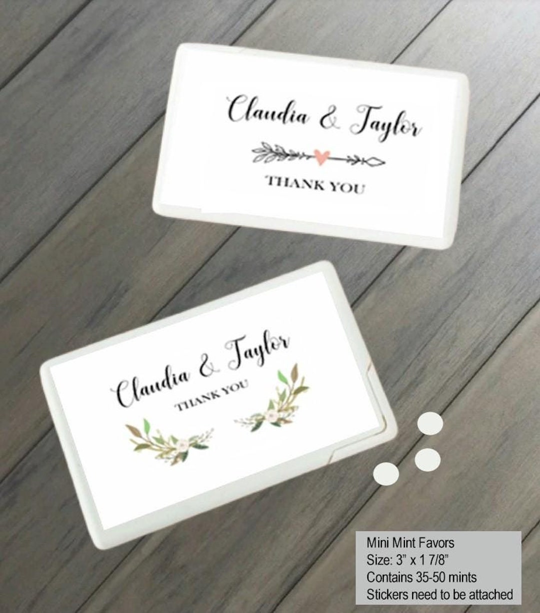 12 Wedding Mints Personalized, Custom Floral White Stickers, Mint to Be ...