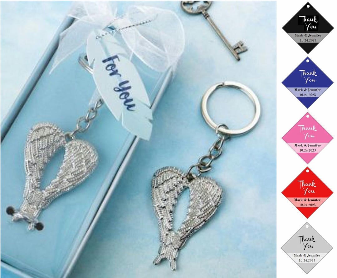 Guardian Angel Wings Metal Key Chain, Religious Gift, Communion ...