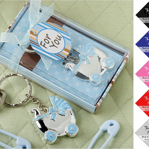 Blue Baby Carriage Key Chains It's A Boy Baby Shower - Etsy