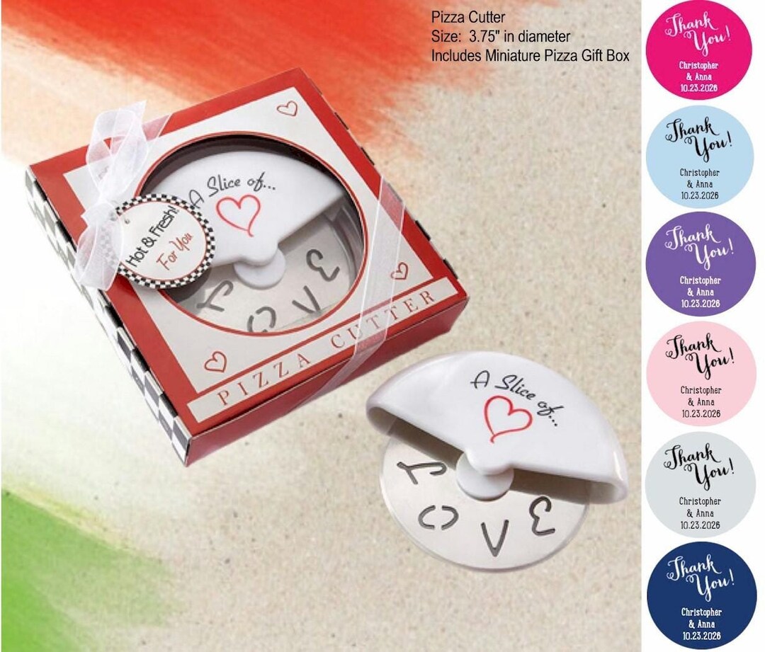 12 Mini Pizza Cutter Party Favors A Slice of Love Pizza Cutter, Pizza ...
