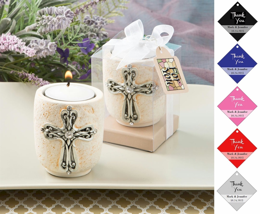 Religious Cross Tealight Candle Holder, Wedding, First Communion ...