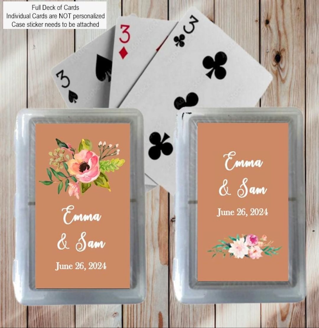 12+ Deck of Playing Cards Party Favors, Personalized Terracotta Case ...