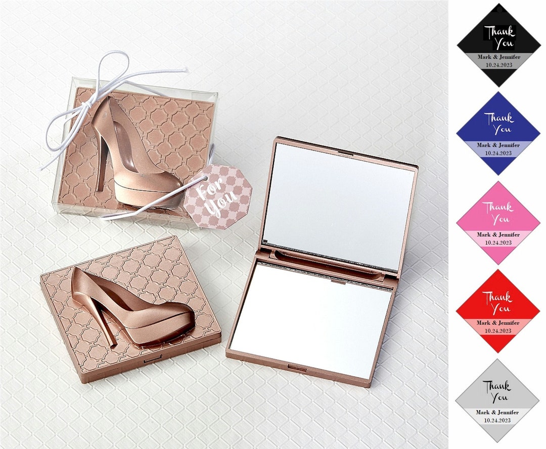 Dusty Rose High Heel Compact Mirror Bridal Shower Favors, Bridesmaid ...
