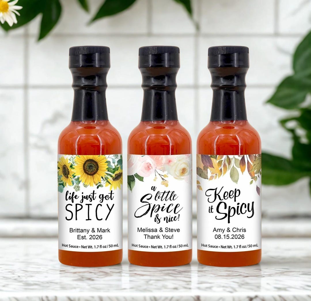 Personalized Mini Hot Sauce Wedding Favors: Louisiana Cajun Chili ...