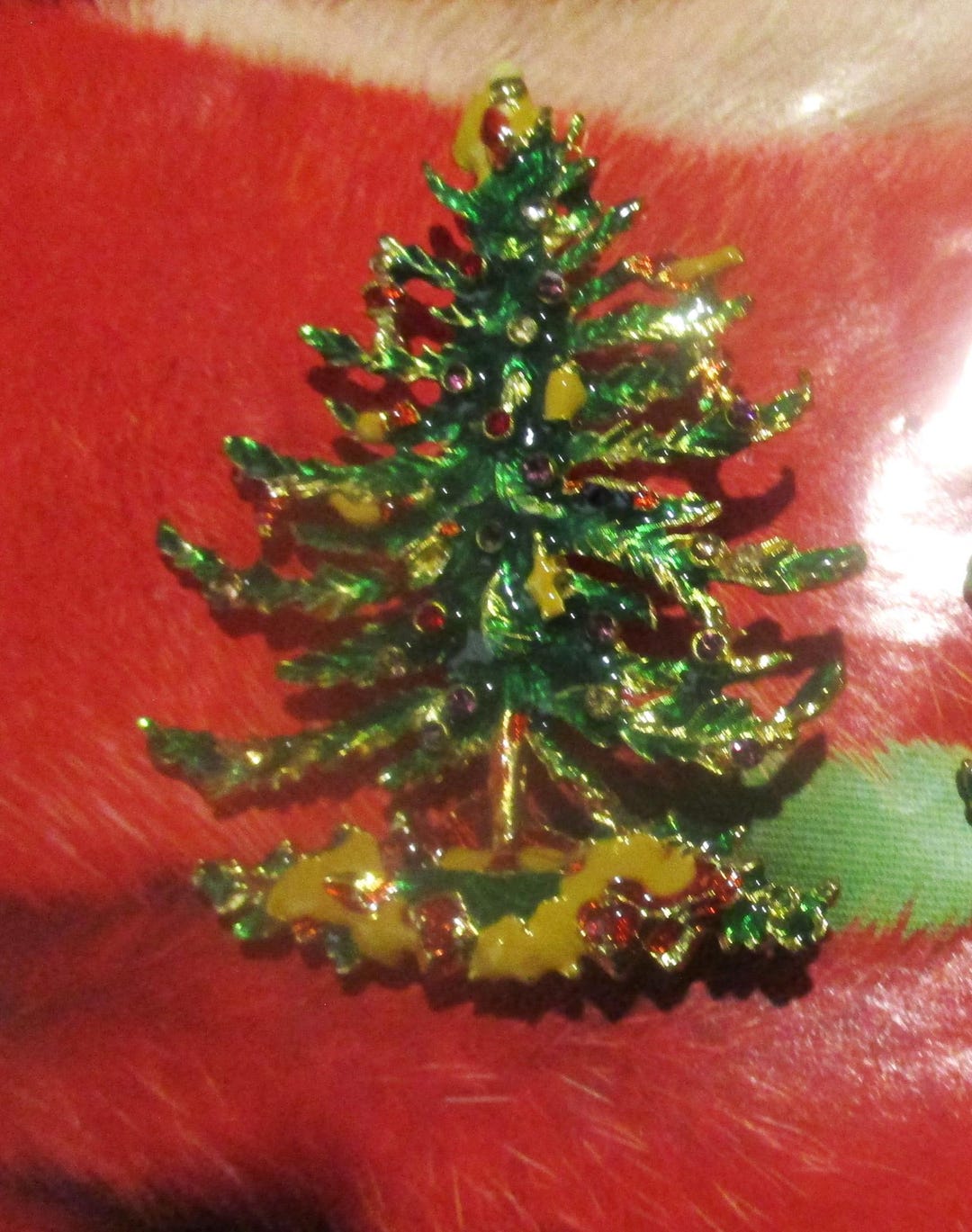 Famous Rare SPODE Christmas Tree Brooch Pin Fun Colorful Feathery ...