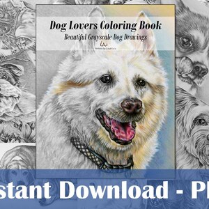 Dog Coloring Book PDF Adult Coloring Book Printable - Etsy