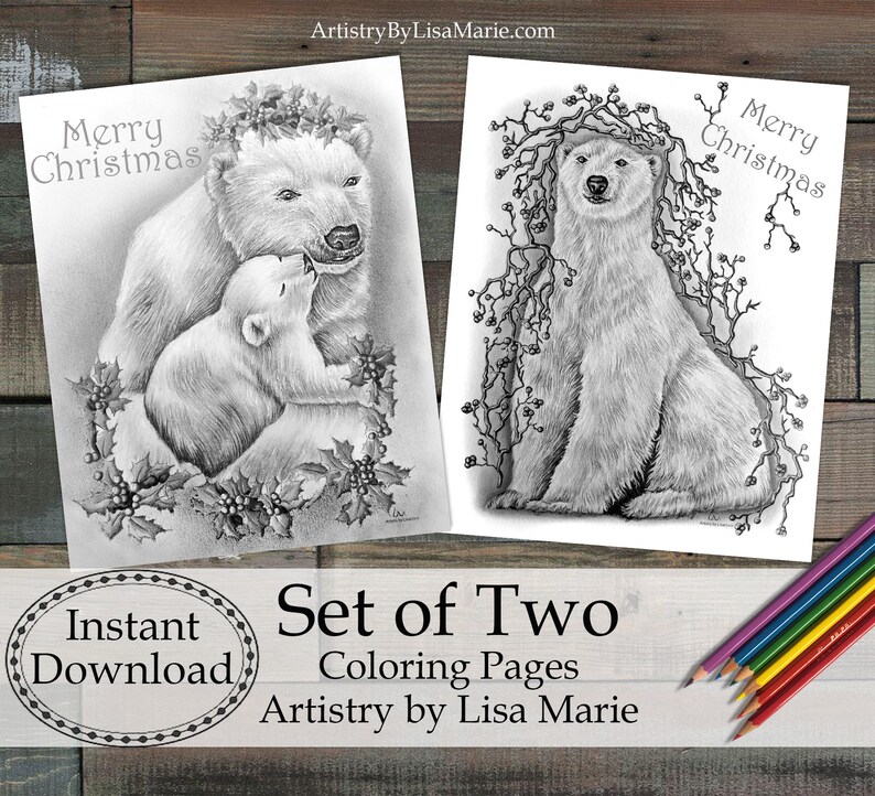 Merry Christmas Polar Bears Craft Kits for Adults Printable - Etsy