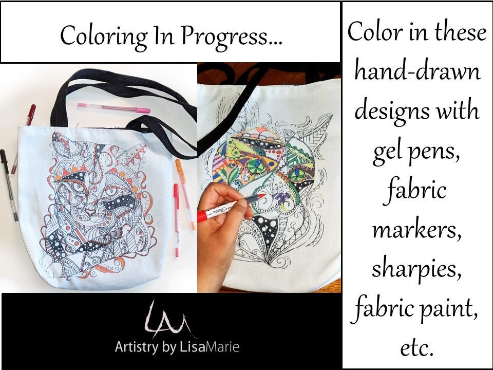 Adult Coloring Page Coloring Book for Adult Coloring Tote | Etsy