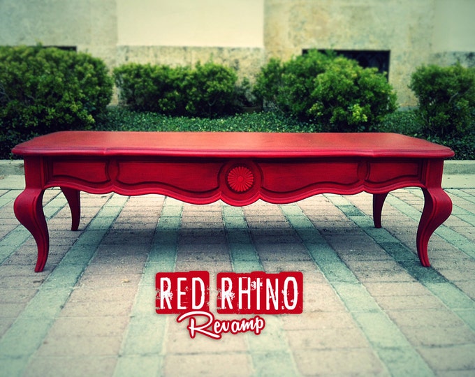Red Coffee Table Lush Aged Red Coffee/cocktail Table // SOLD - Etsy