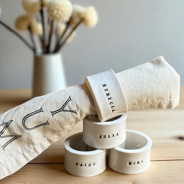 Ceramic Napkin Rings - Etsy