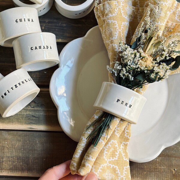 Ceramic Napkin Rings - Etsy