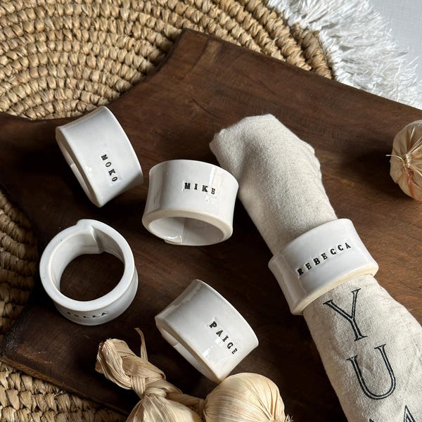 Ceramic Napkin Rings - Etsy