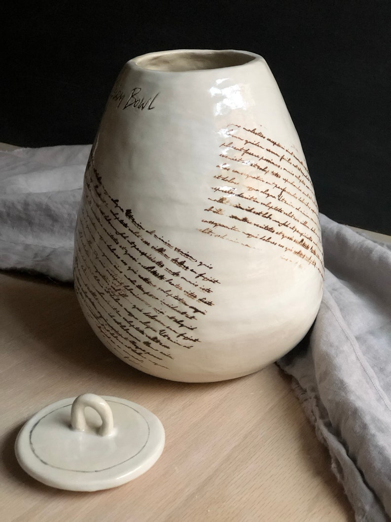 Handmade Ceramic Vision Bowl — Personalized Bucket List Jar With Lid ...