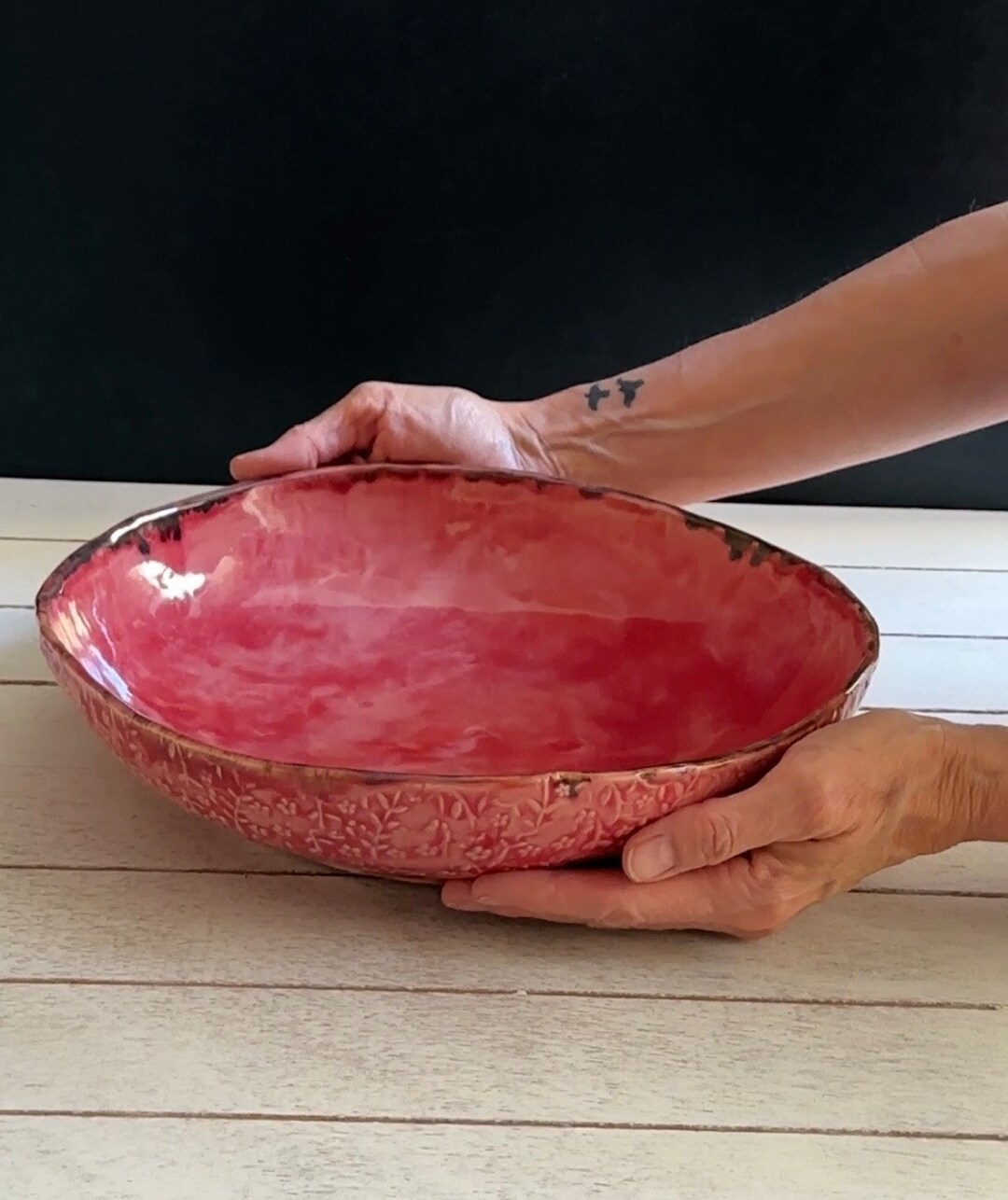 Fuchsia Handcrafted Ceramic Serving Bowl. Handmade Modern - Etsy