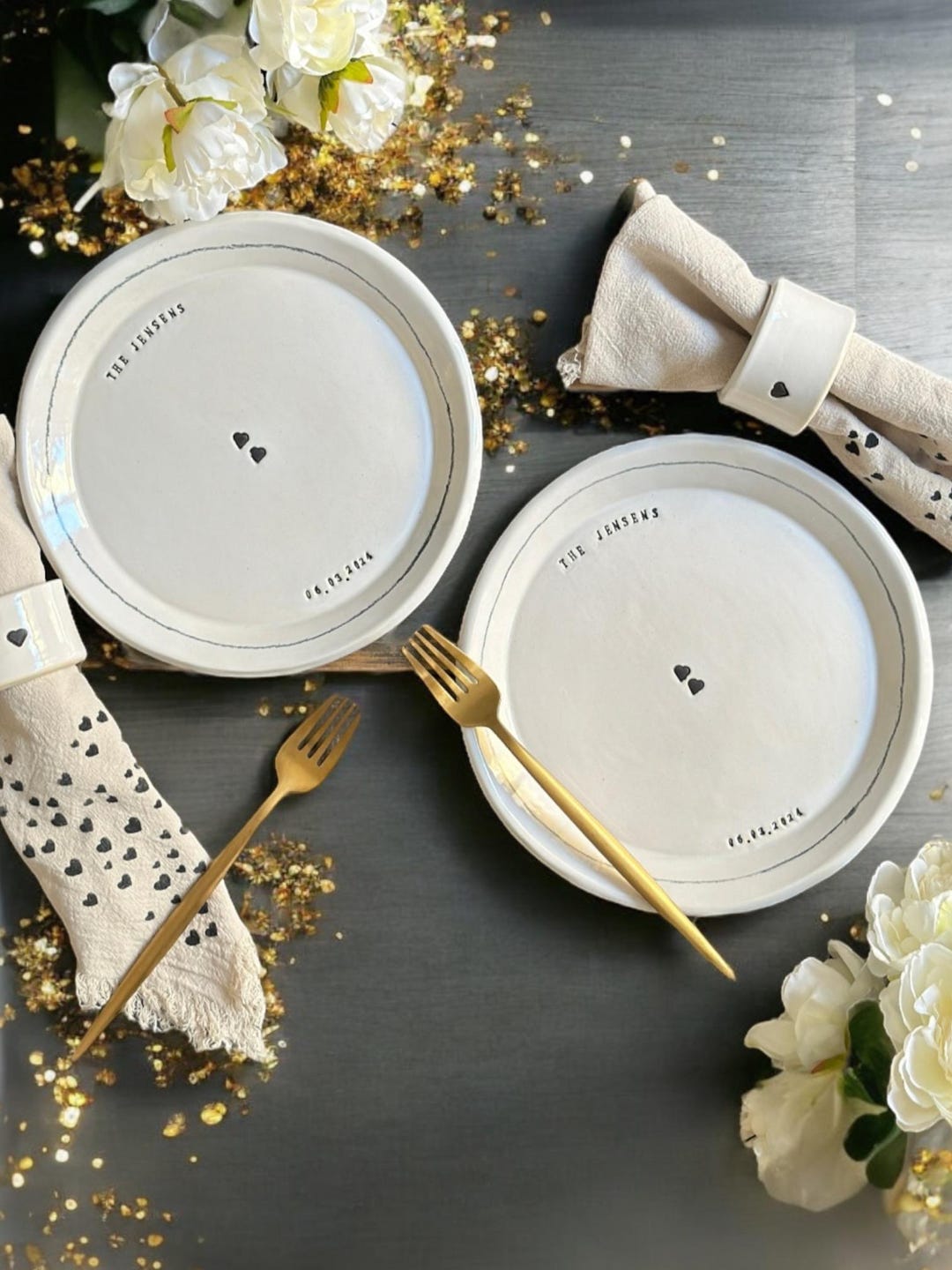 Personalized Wedding Plate Handmade Ceramic Anniversary Plate Custom 7 ...