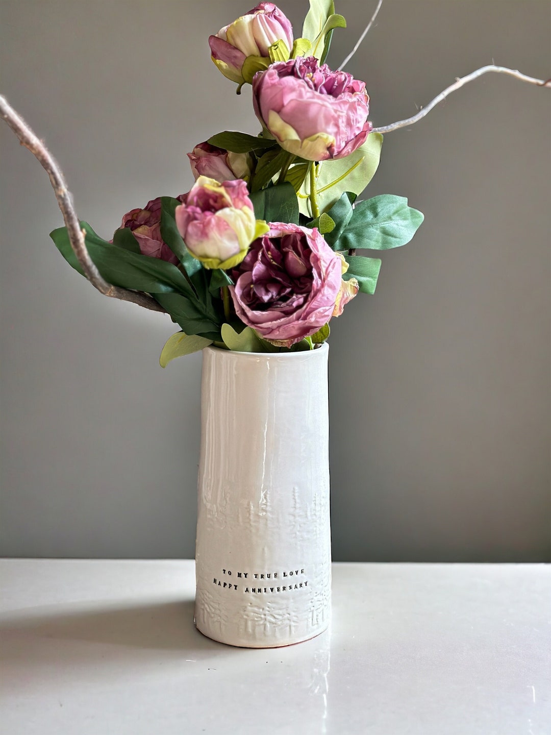 Personalized Tall Round Handmade Ceramic Vase Custom Handmade Ceramic ...