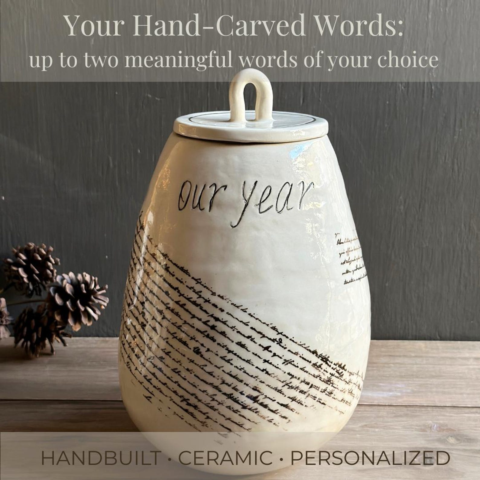 Handmade Ceramic Vision Bowl — Personalized Bucket List Jar With Lid ...