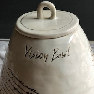 Handmade Ceramic Vision Bowl — Personalized Bucket List Jar With Lid ...