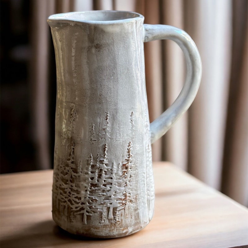 Red Ceramic Pitcher - Etsy