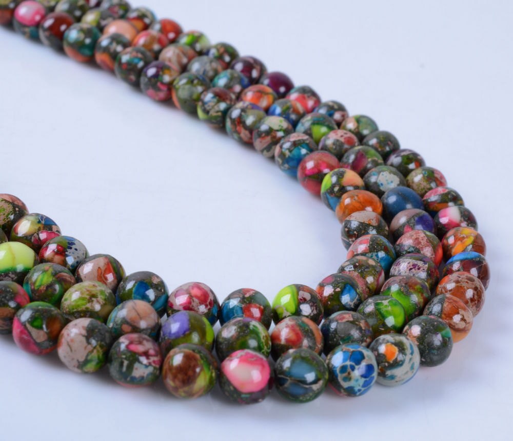 6MM242 6mm Multi-color sea sediment jasper pyrite round ball | Etsy