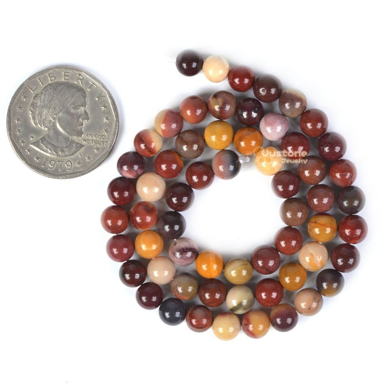 Multi-color Mookaite Jasper round ball loose gemstone beads | Etsy