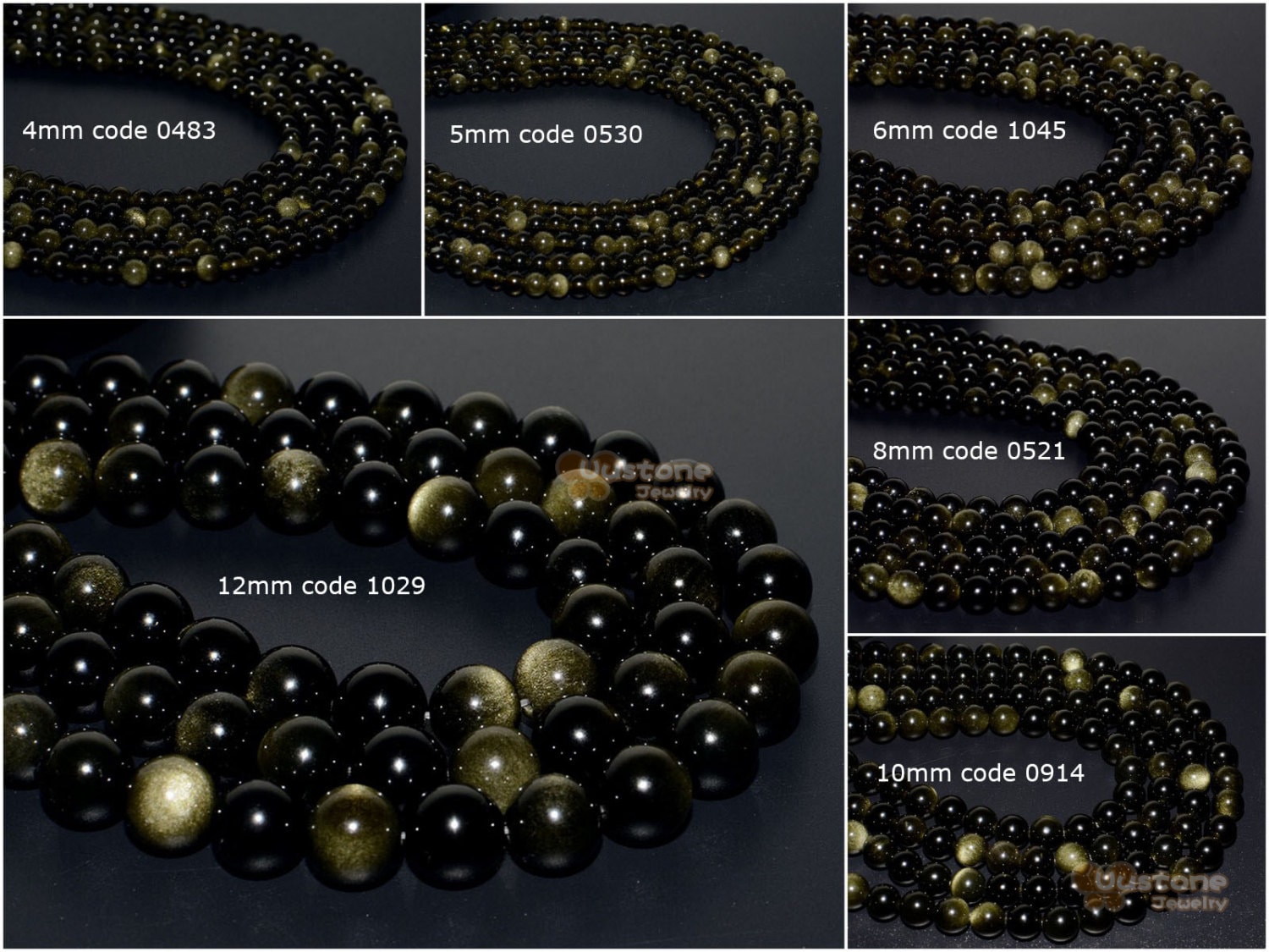 Natural A Grade Golden Obsidian Round Beads Full Strand 4mm | Etsy