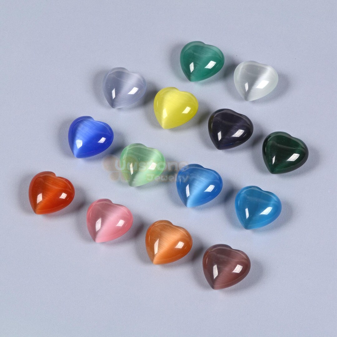 25mm Colorful Synthetic Cat's Eye Glass Rock Crystal Puff LOVE Mellow ...