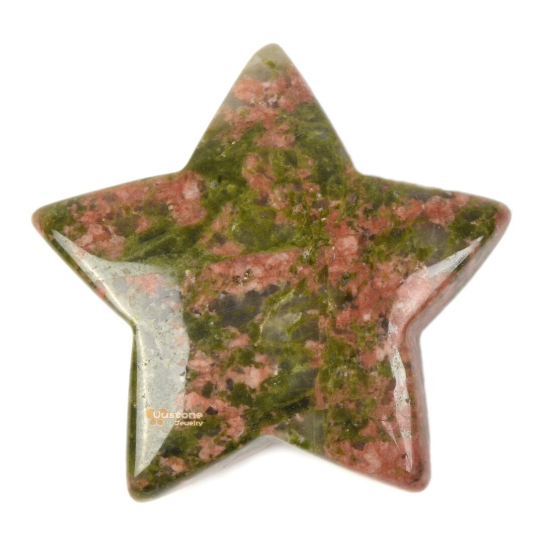 G6174.6 30mm Carved Unakite Gemstone Crystal Healing Star Stone g6174.6 ...