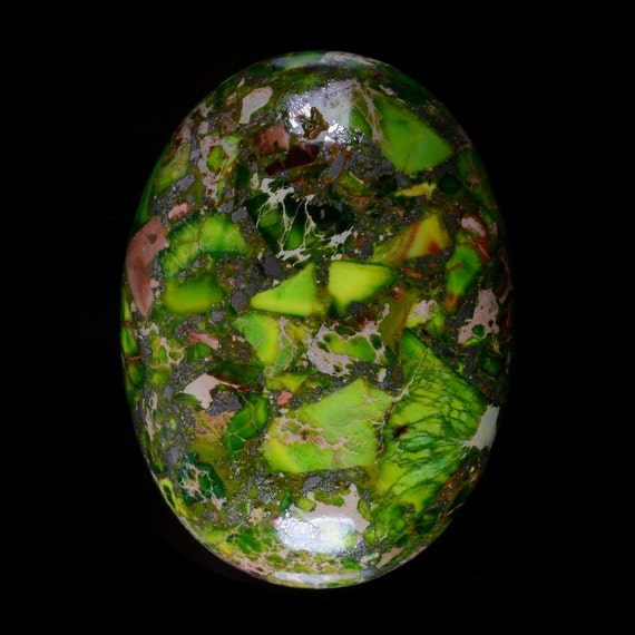 30mm Pyrite Green Sea Sediment Jasper Oval Flatback Cab - Etsy