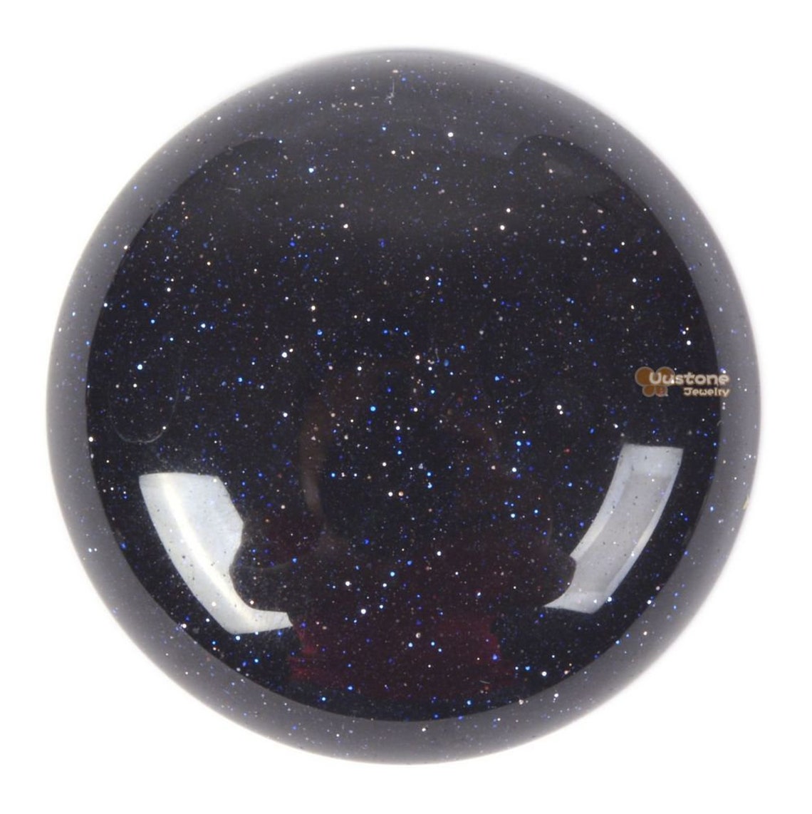 30mm Sparkly Synthetic Blue Sandstone Goldstone Round Flatback Cab ...