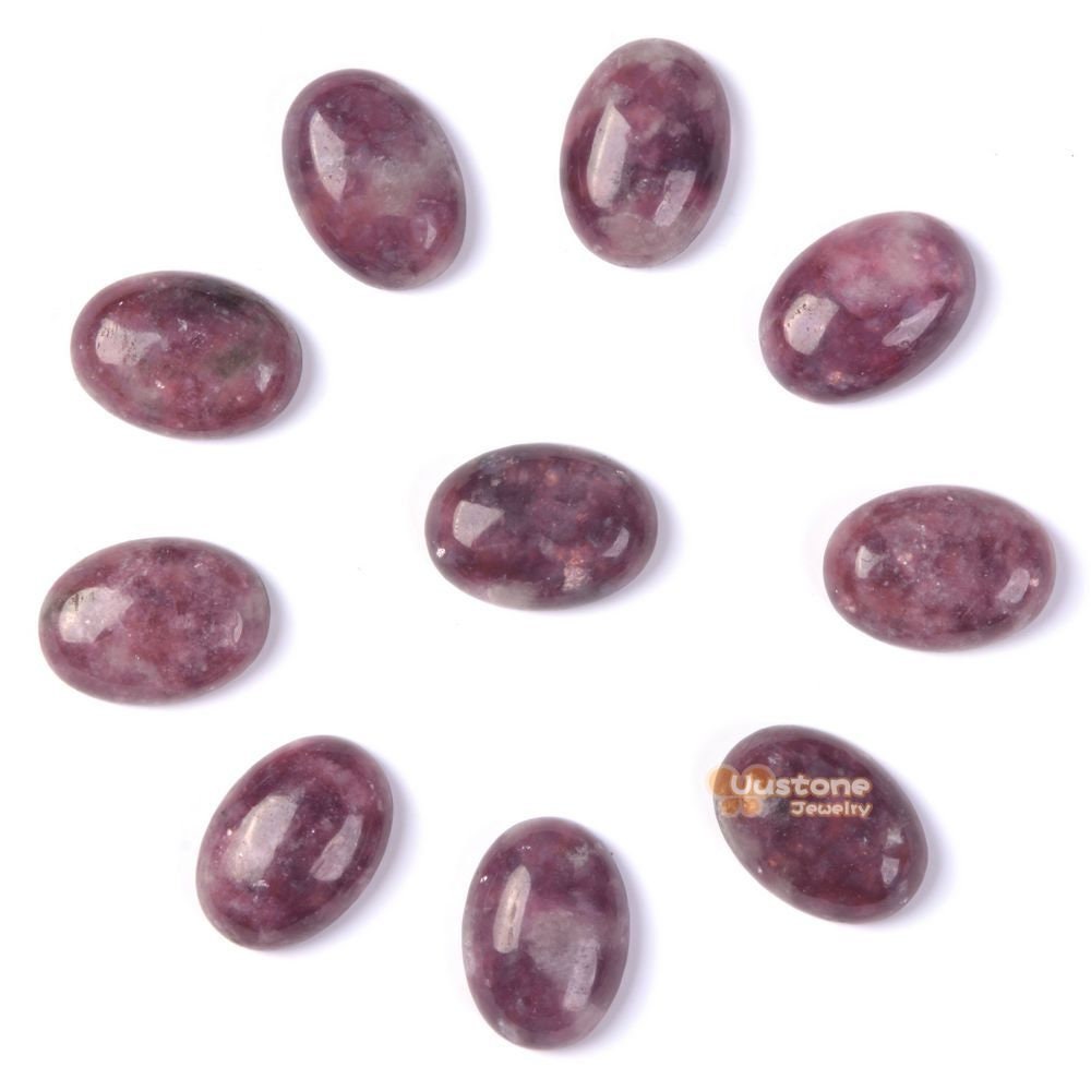 18mm Lepidolite lithium mica gemstone oval cab cabochon | Etsy