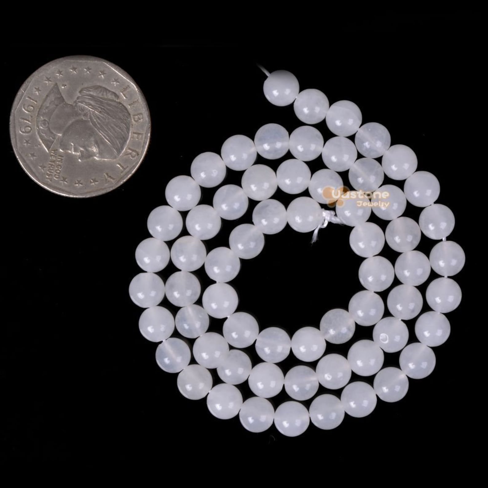 White Jade Round Ball Loose Gemstone Beads 6mm 8mm 10mm - Etsy