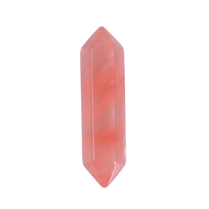 G2884.6 Synthetic Cherry Quartz Rock Crystal Healing Double Point ...