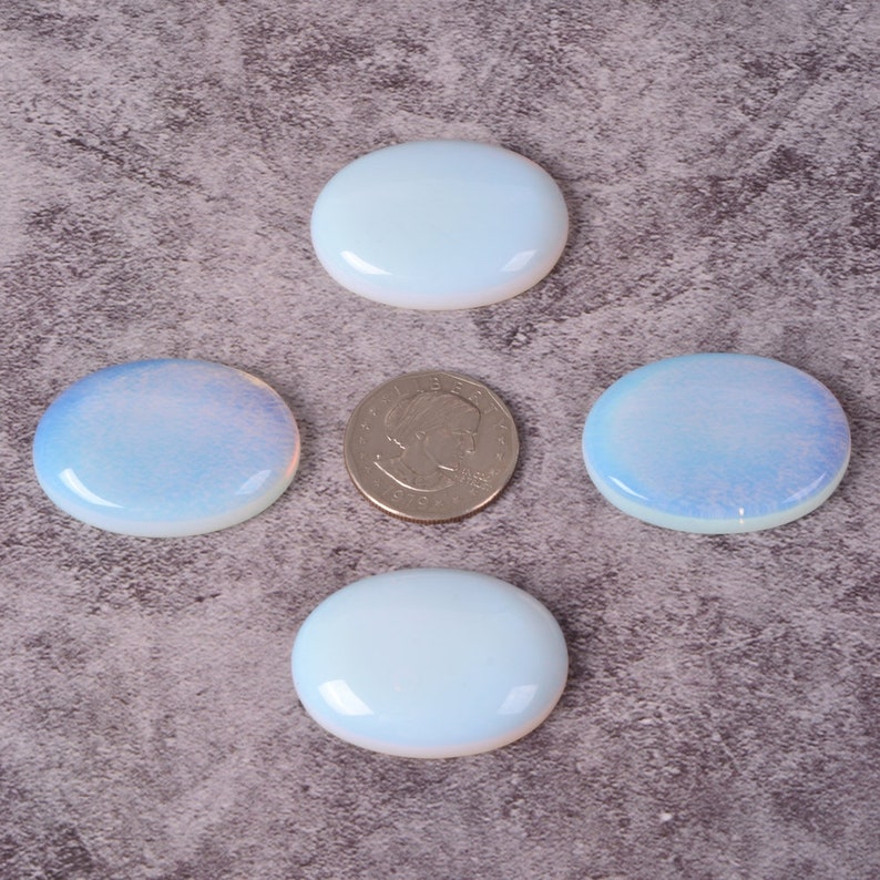 40mm Synthetic Opalite Glass Oval Flatback Cab Cabochon - Etsy