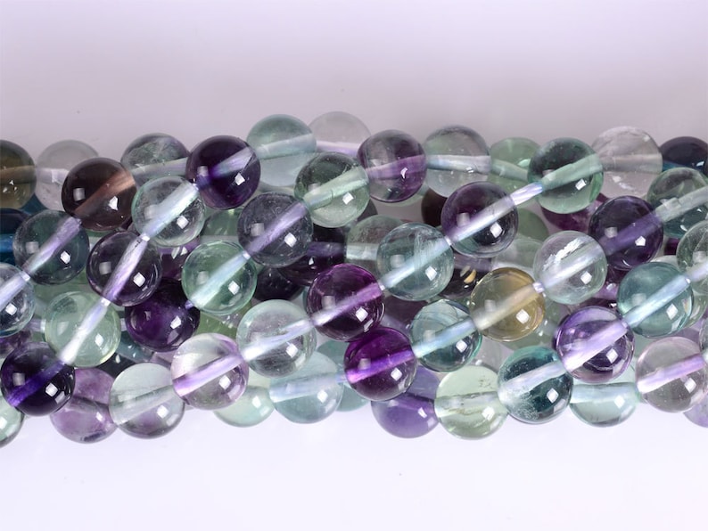 8MM19 8mm AAA Clear Multi-color Fluorite Round Loose Beads - Etsy