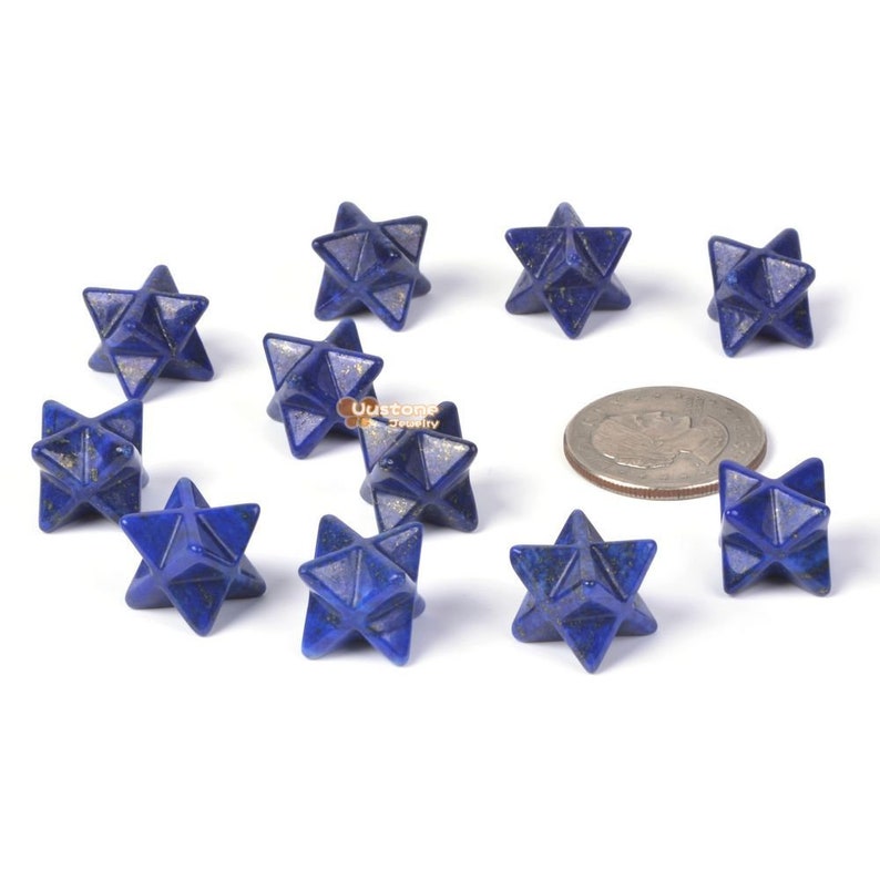 Carved Lapis Gemstone Crystal Merkaba Star Energy Healing Sacred ...