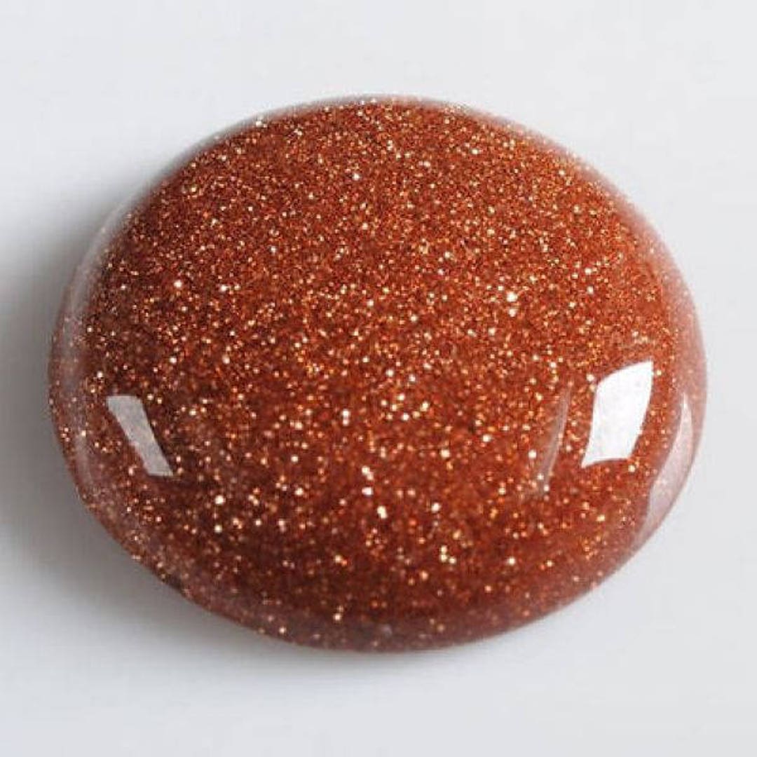 25mm Synthetic Golden Sandstone Goldstone Round Flatback Cab Cabochon ...