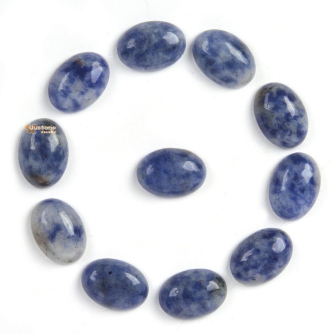 14mm Natural Blue Spot Jasper Gemstone Oval Flatback CAB Cabochon - Etsy