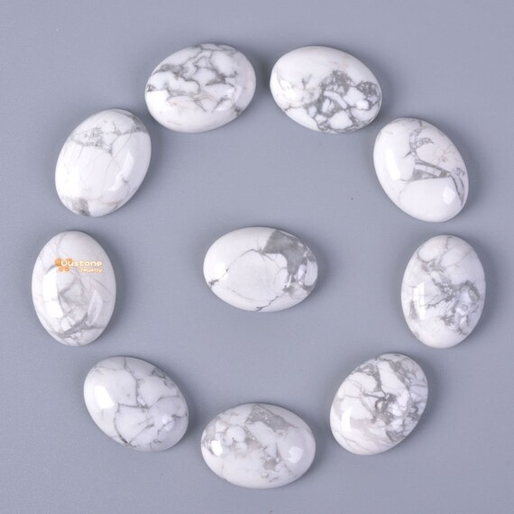 20mm White Howlite Oval Cab Cabochon DIY Jewelry Making | Etsy