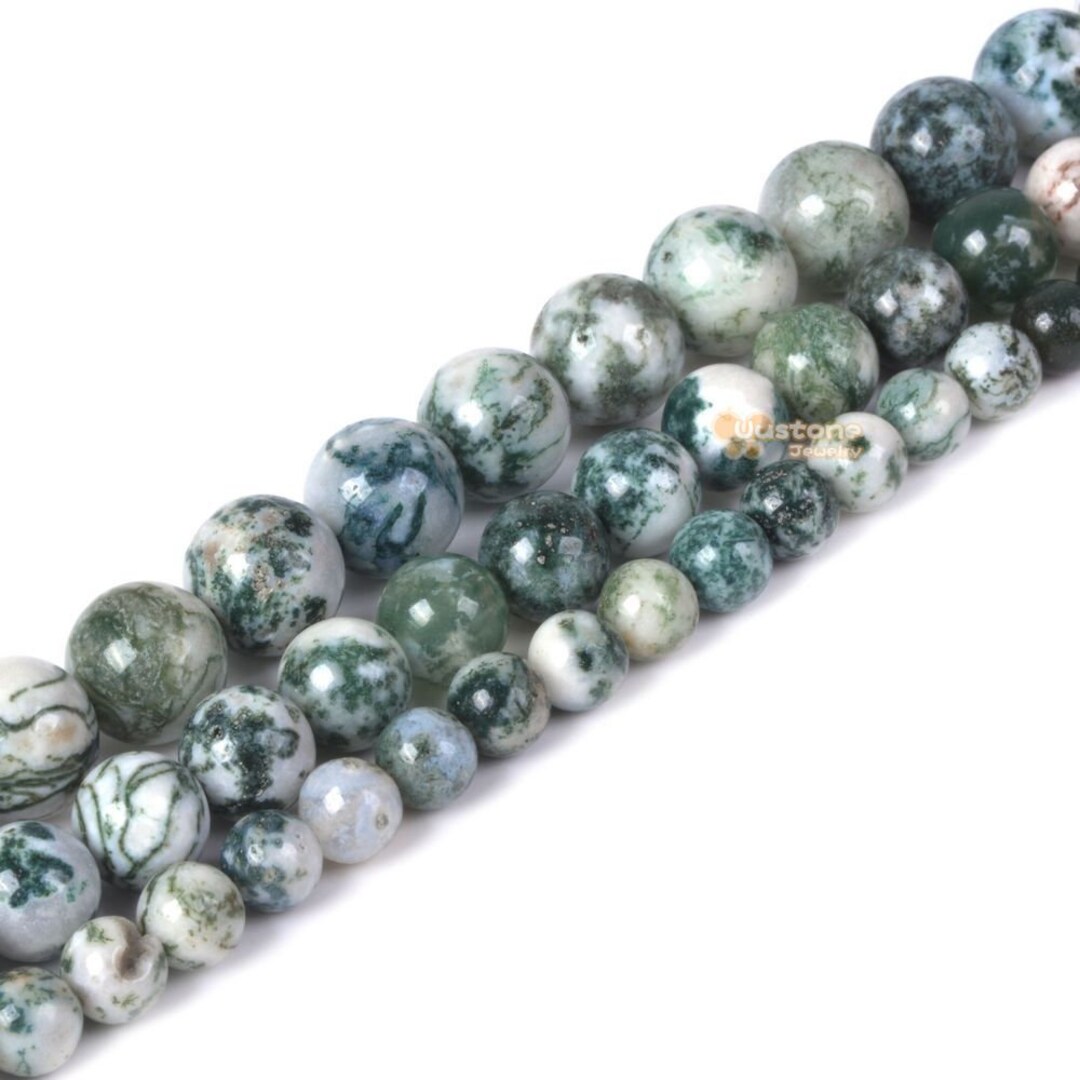 Tree Agate Round Ball Loose Gemstone Beads 6mm 8mm 10mm - Etsy