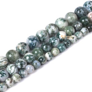 Tree Agate Round Ball Loose Gemstone Beads 6mm 8mm 10mm - Etsy