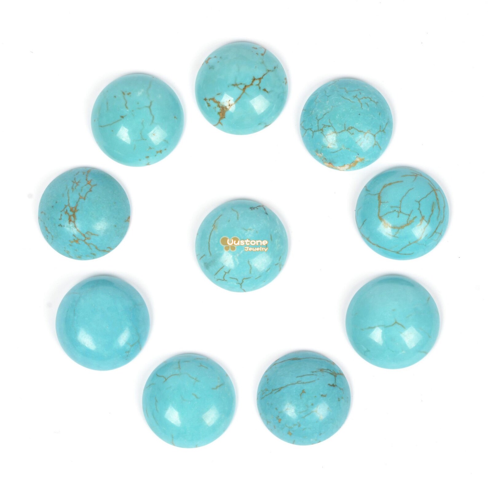 20mm Blue Howlite Turquosie Gemstone Round Cab Cabochon - Etsy