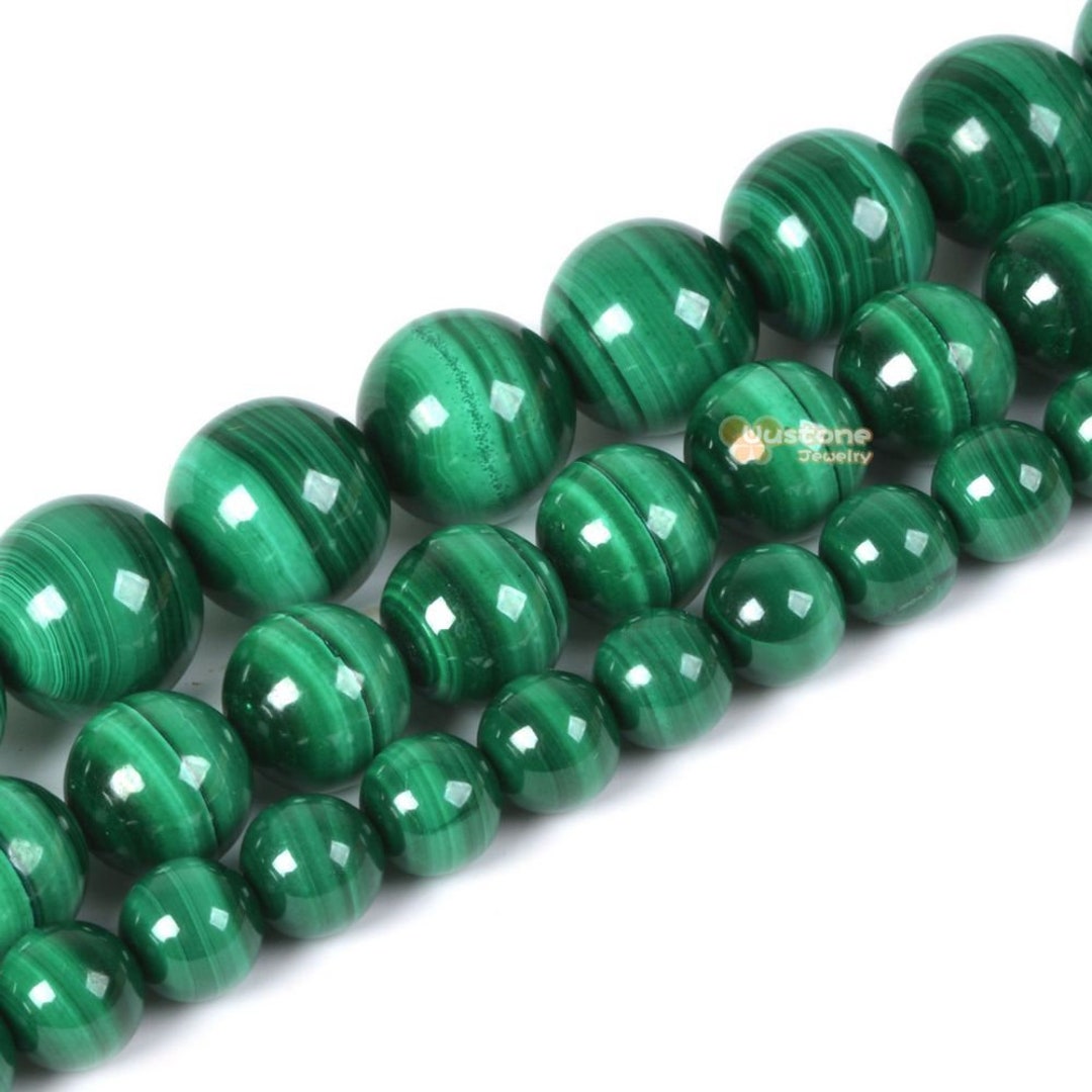 Malachite Round Loose Gemstone Beads 6mm 8mm 10mm - Etsy
