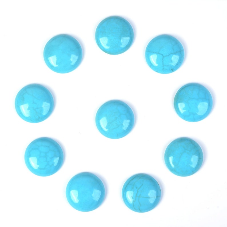 20mm Blue Howlite Turquosie Gemstone Round Cab Cabochon | Etsy