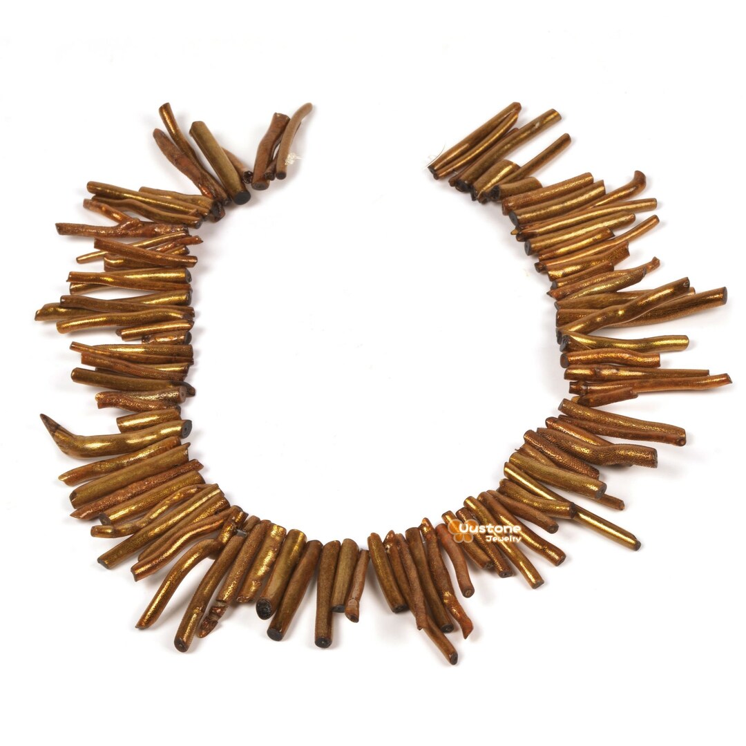 14-50mm Golden Coral Stick Loose Beads Jewelry Making DIY 16 Inch - Etsy